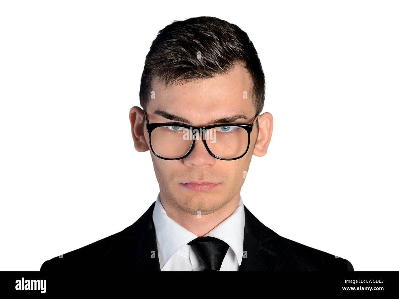 Isolated business man bored looking Stock Photo - Alamy