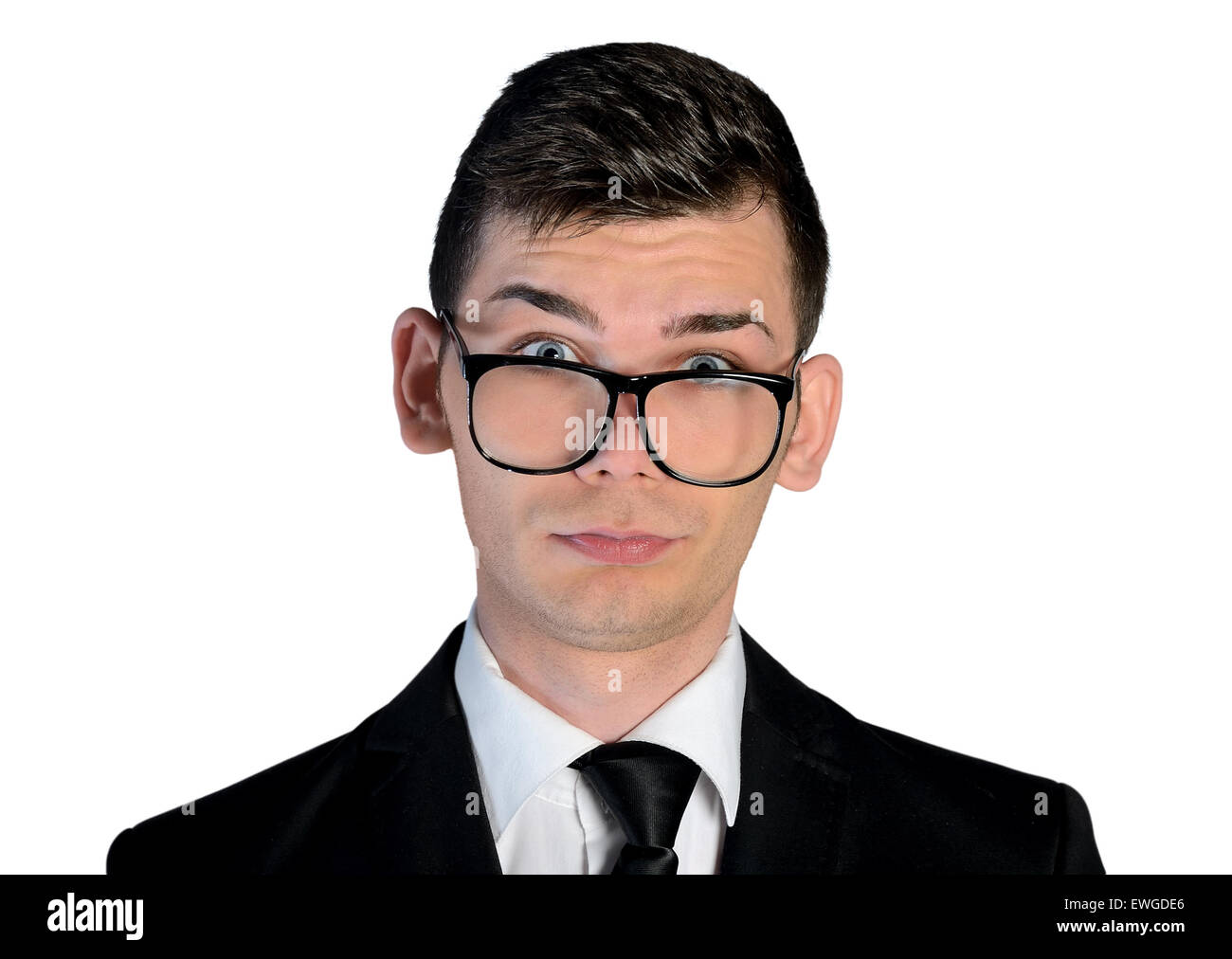 Isolated business man bored looking Stock Photo - Alamy