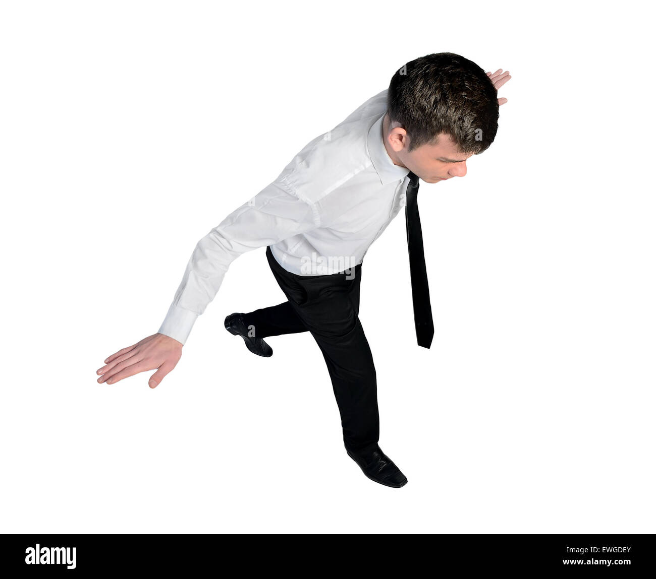 Isolated business man balance walk Stock Photo - Alamy