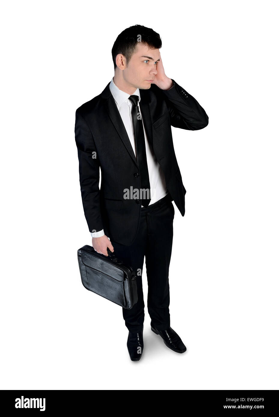 Isolated business man thinking solution Stock Photo - Alamy Isolated business man thinking solution Stock Photo - Alamy