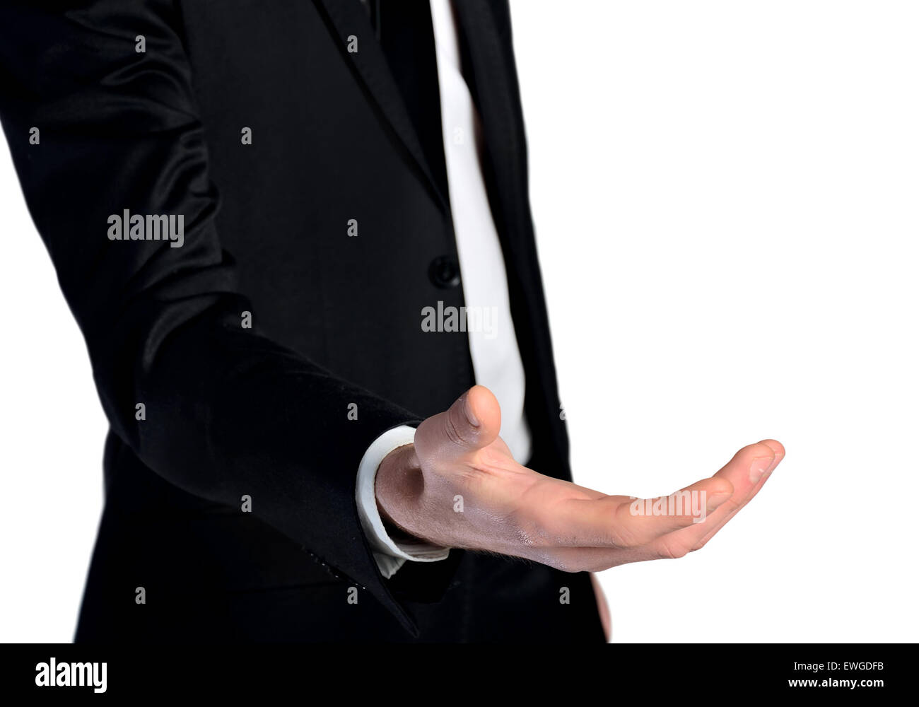 Isolated business man give hand Stock Photo - Alamy