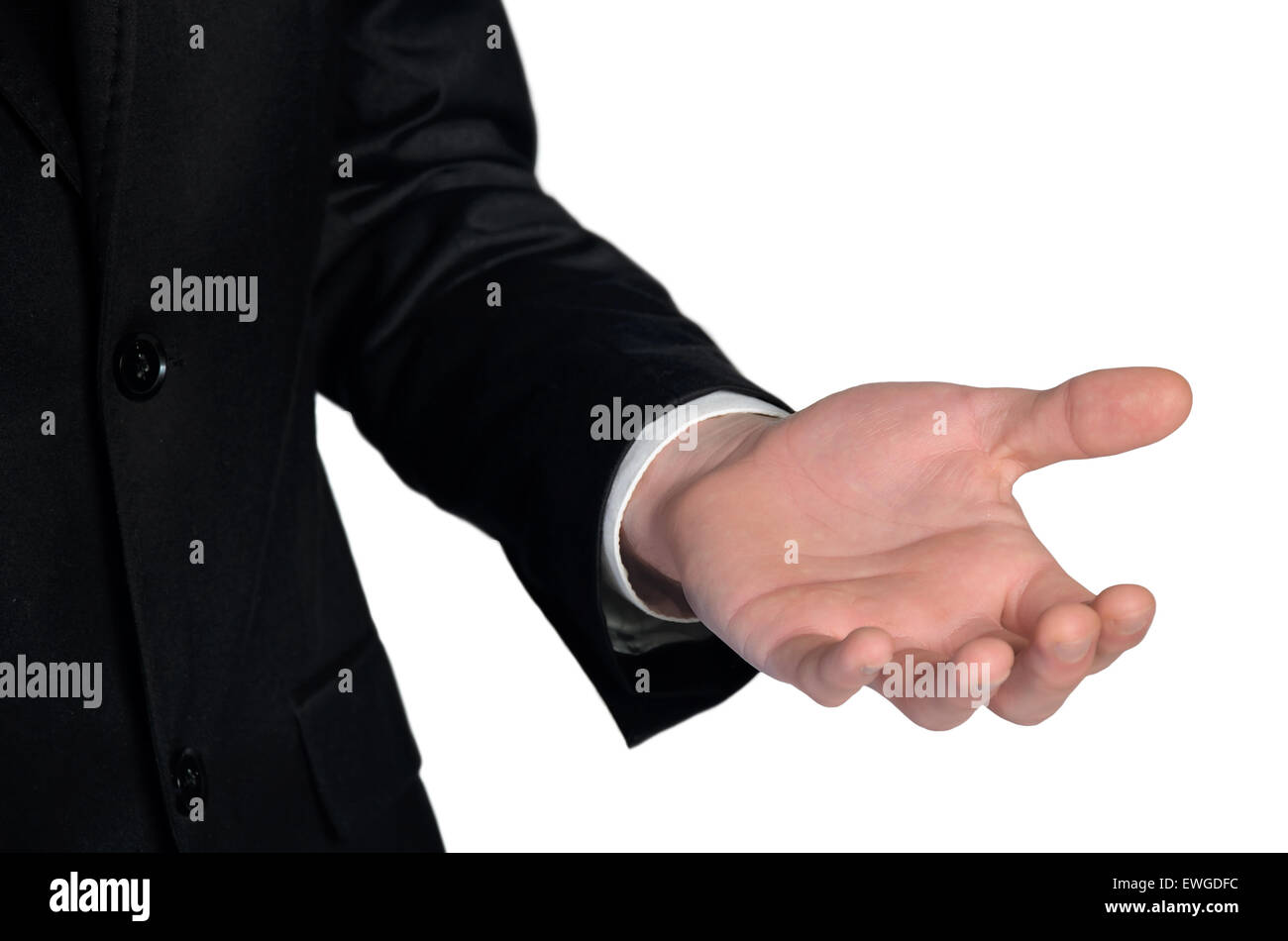 Man offer hand and holding nothing Stock Photo - Alamy
