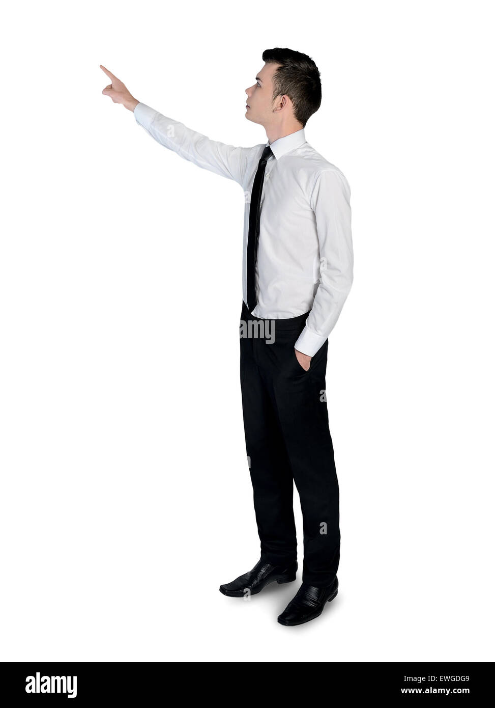 Isolated business man pointing something Stock Photo - Alamy Isolated business man pointing something Stock Photo - Alamy