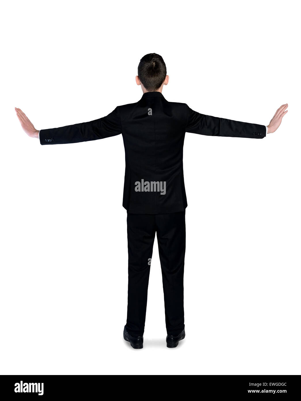 Isolated business man push side Stock Photo - Alamy