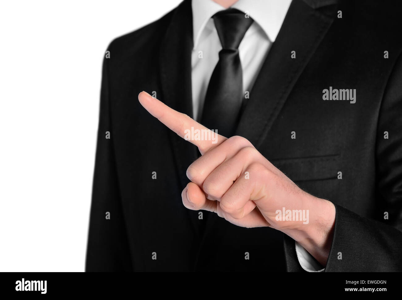 Isolated business man point something Stock Photo - Alamy