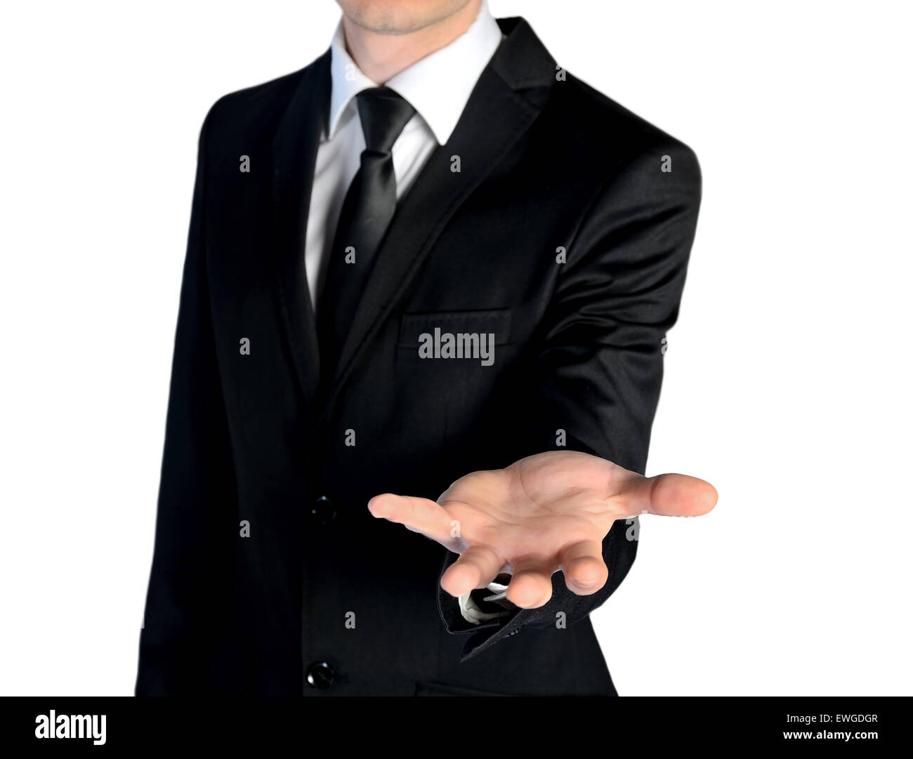 Isolated business man give hand Stock Photo - Alamy