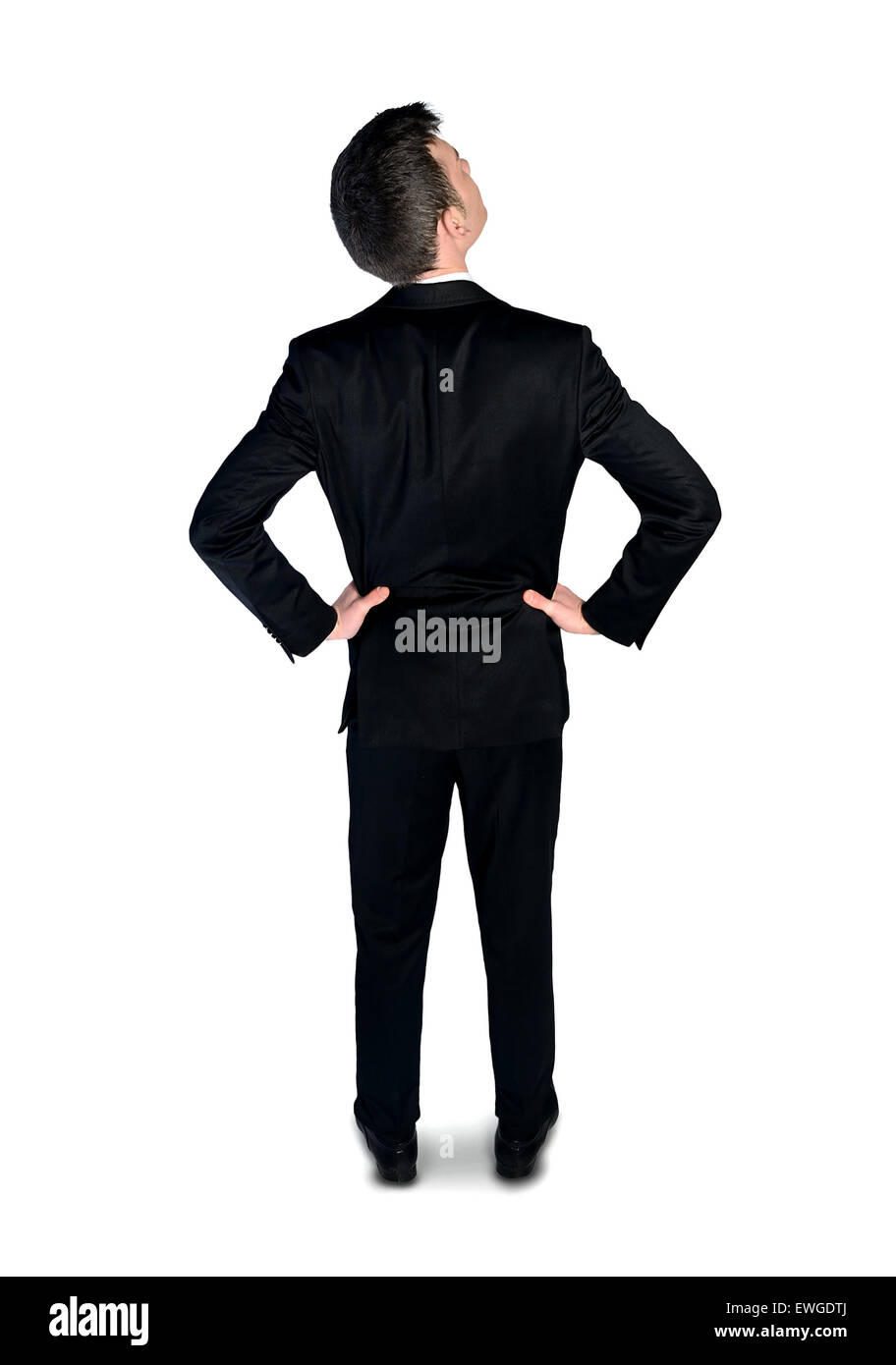 Isolated business man looking up Stock Photo - Alamy
