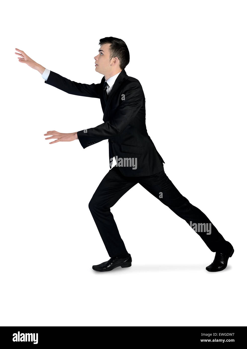 Isolated business man catch something Stock Photo - Alamy
