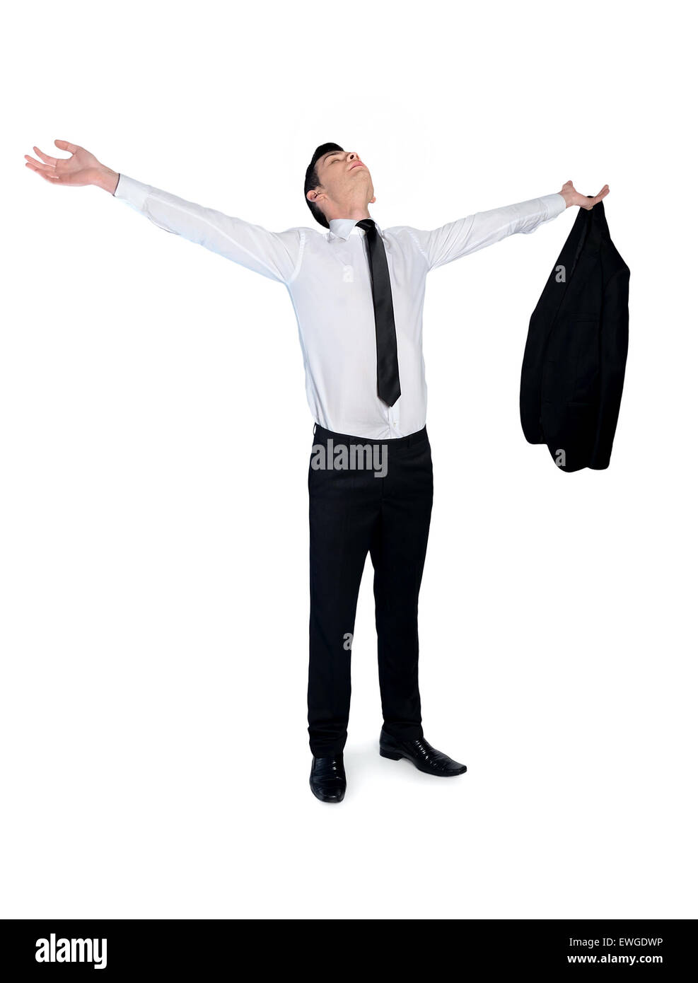Isolated business man freedom concept Stock Photo - Alamy