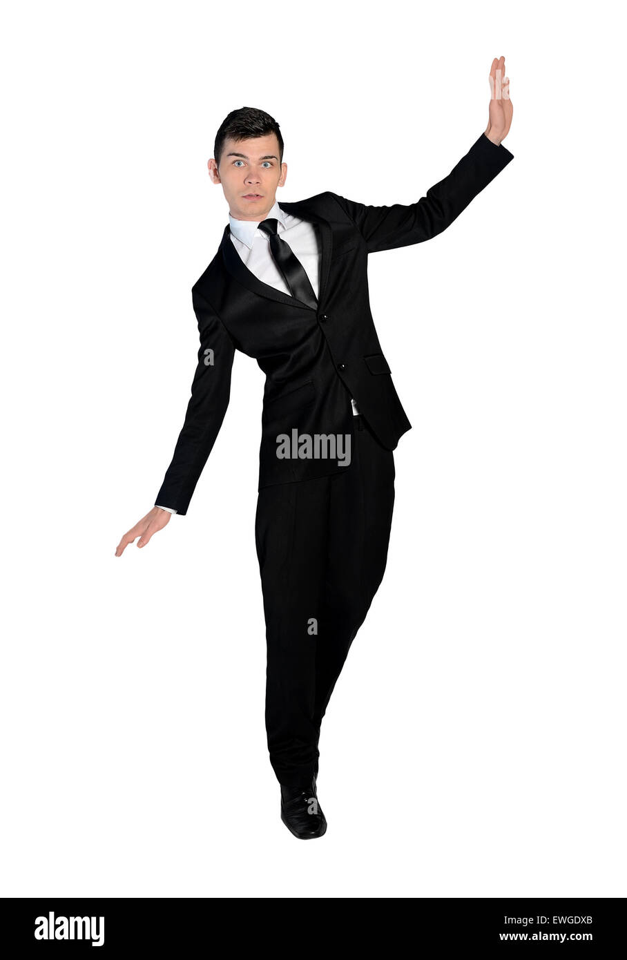 Isolated business man risk step Stock Photo - Alamy