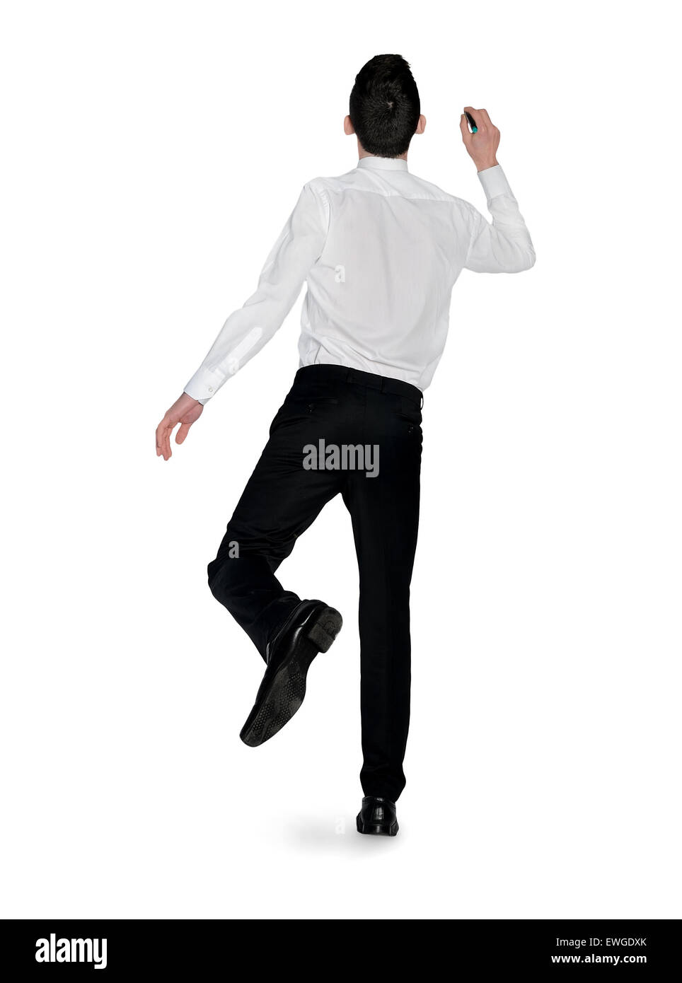 Isolated business man write something Stock Photo - Alamy