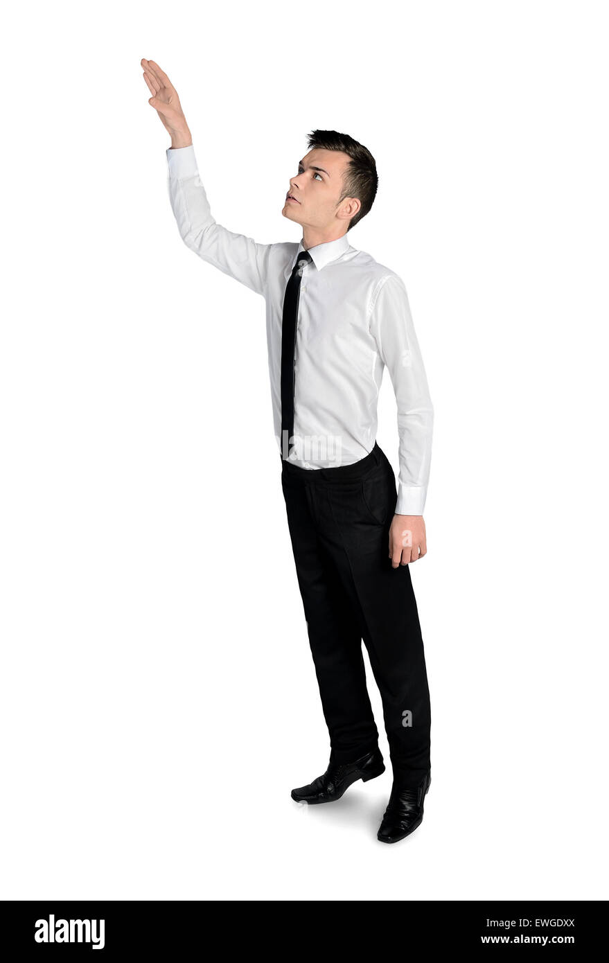 Isolated business man pick something Stock Photo - Alamy