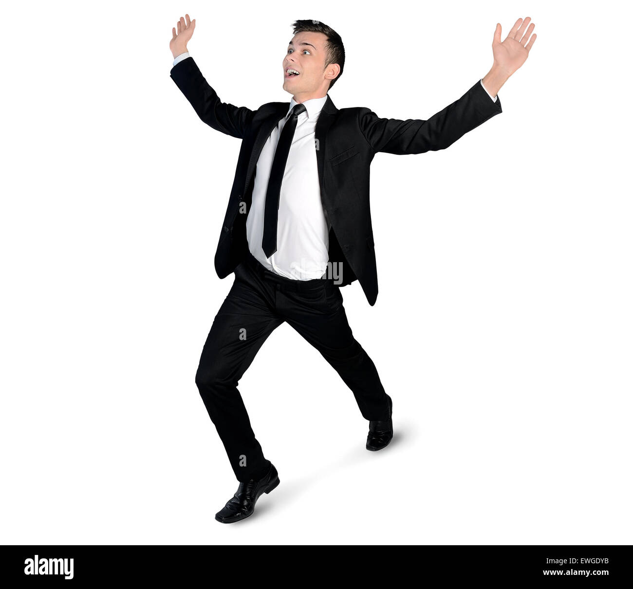 Isolated business man running winner Stock Photo - Alamy