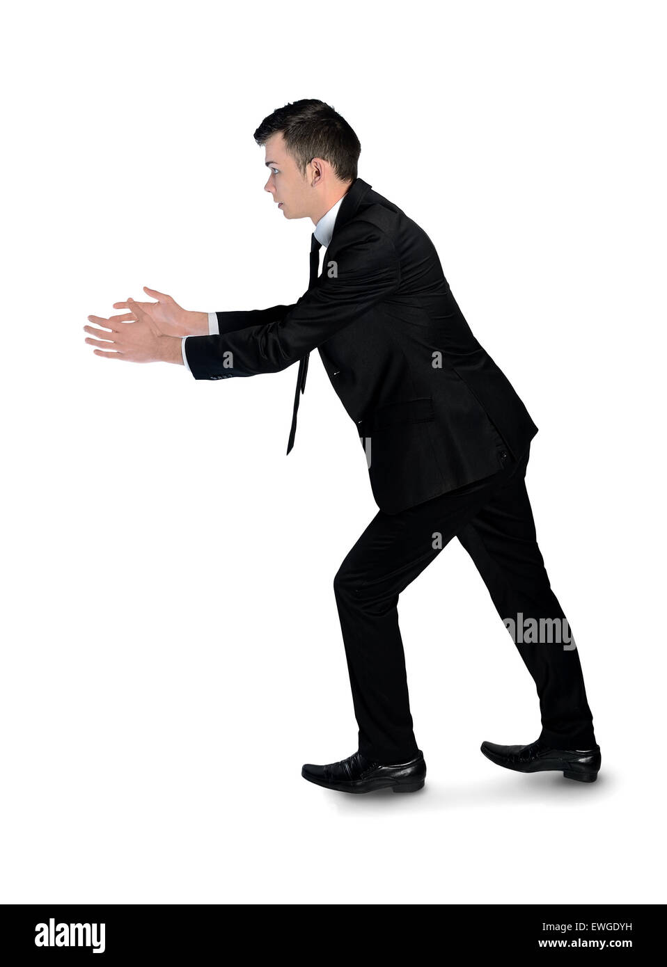 Isolated business man carry something Stock Photo - Alamy