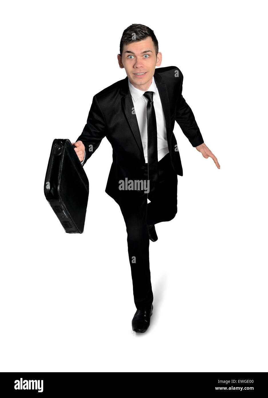 Isolated business man running forward Stock Photo - Alamy