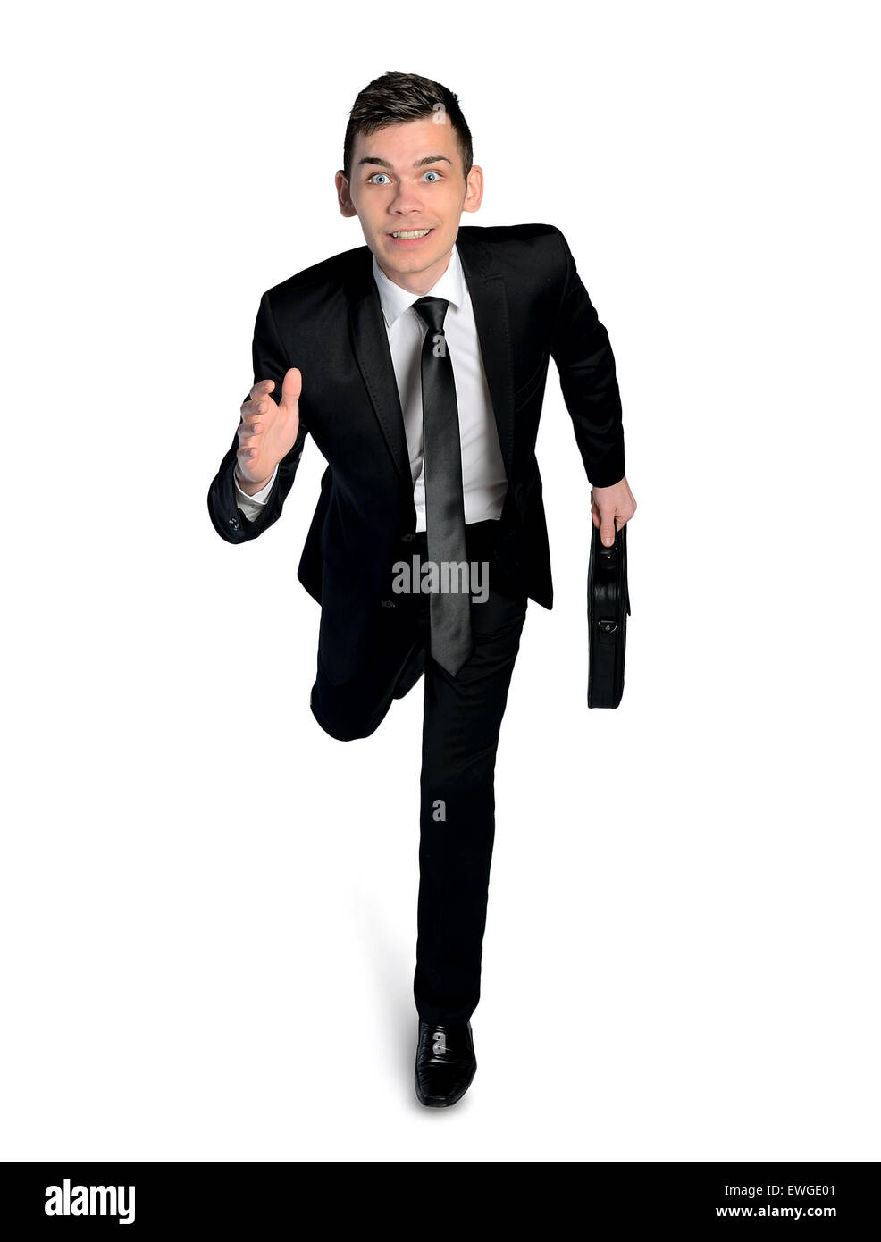 Isolated business man running away Stock Photo - Alamy