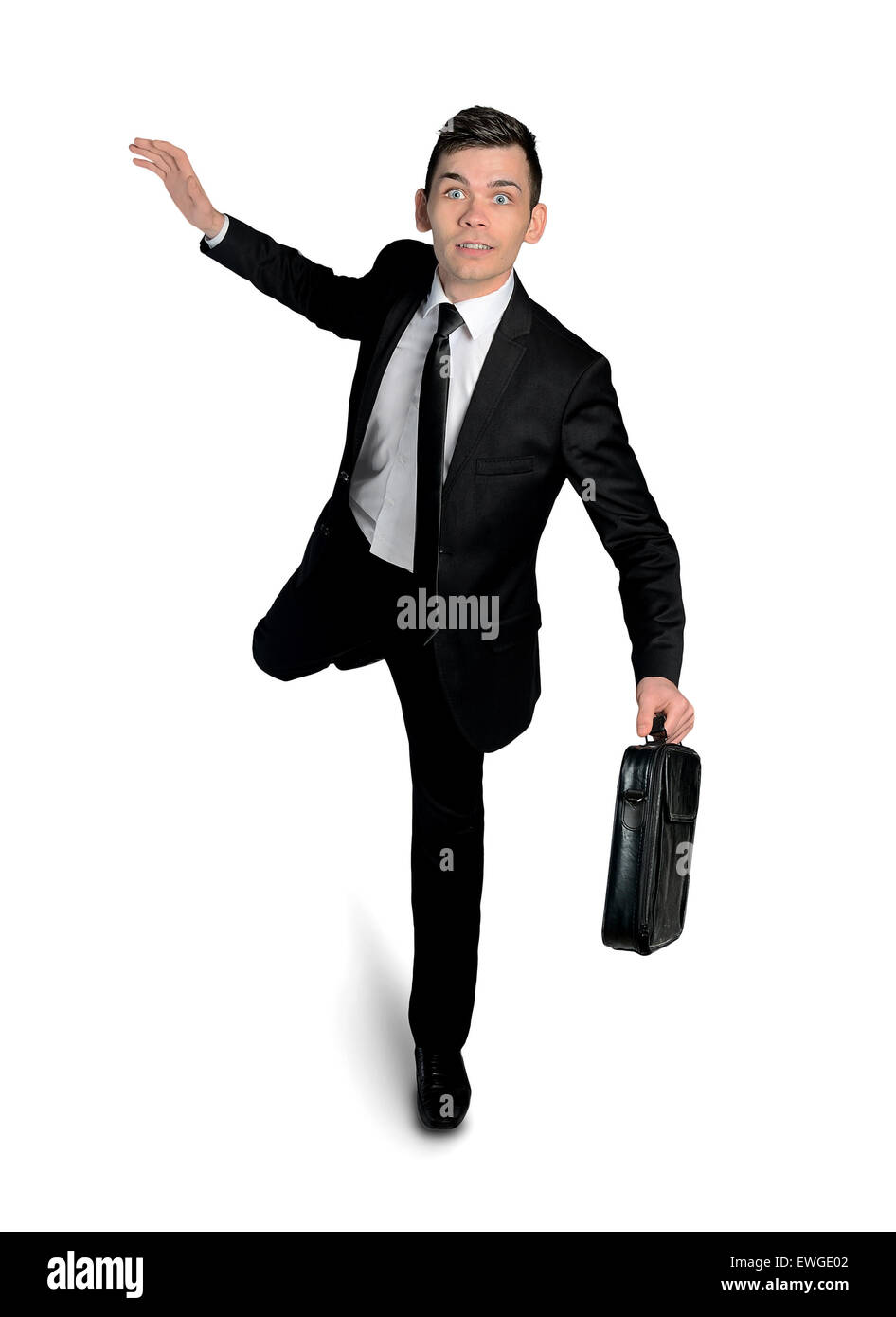 Isolated business man running forward Stock Photo - Alamy