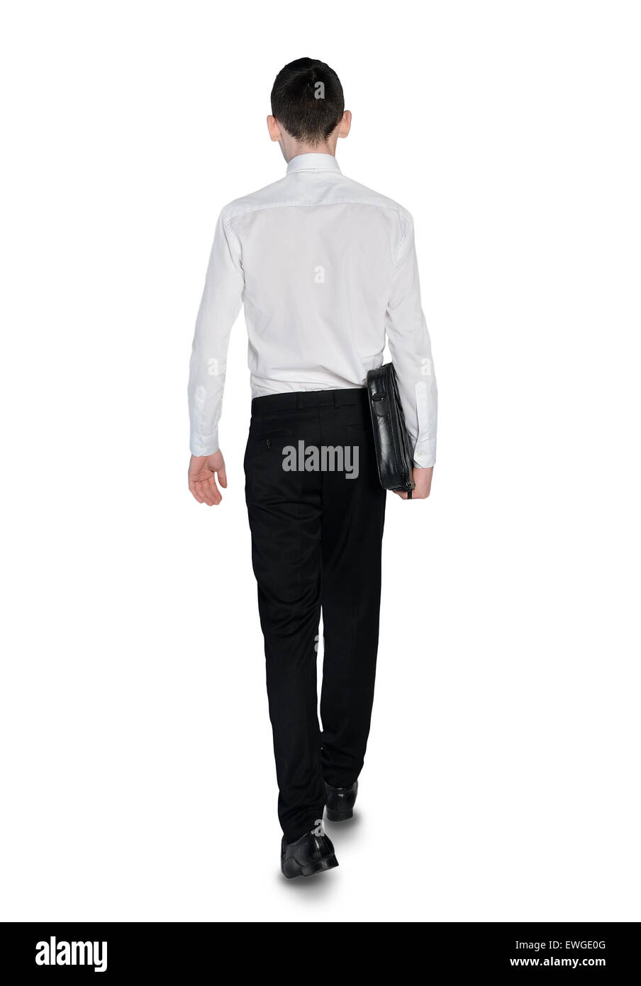 Isolated business man walk back Stock Photo - Alamy