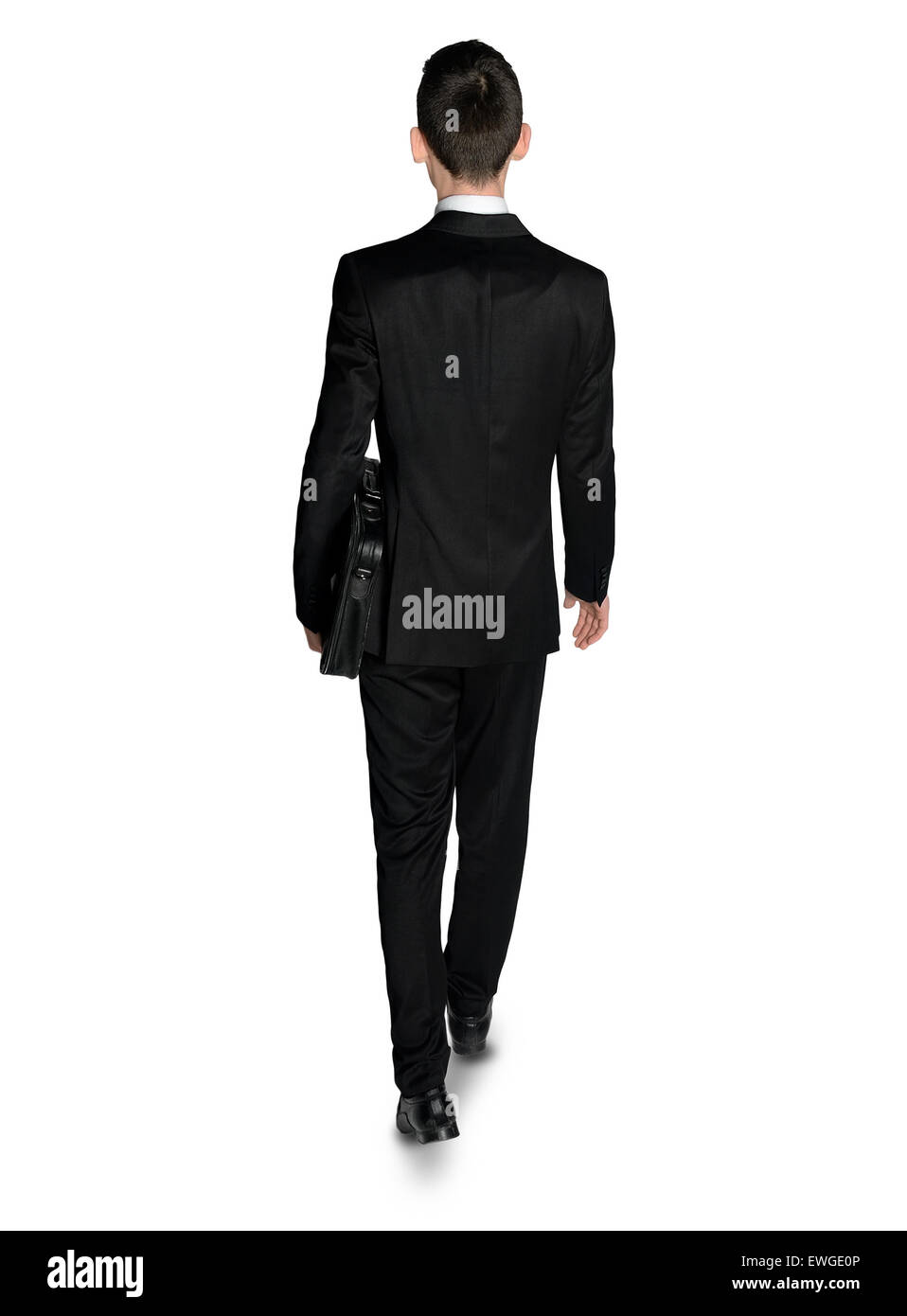 Isolated business man walk back Stock Photo - Alamy