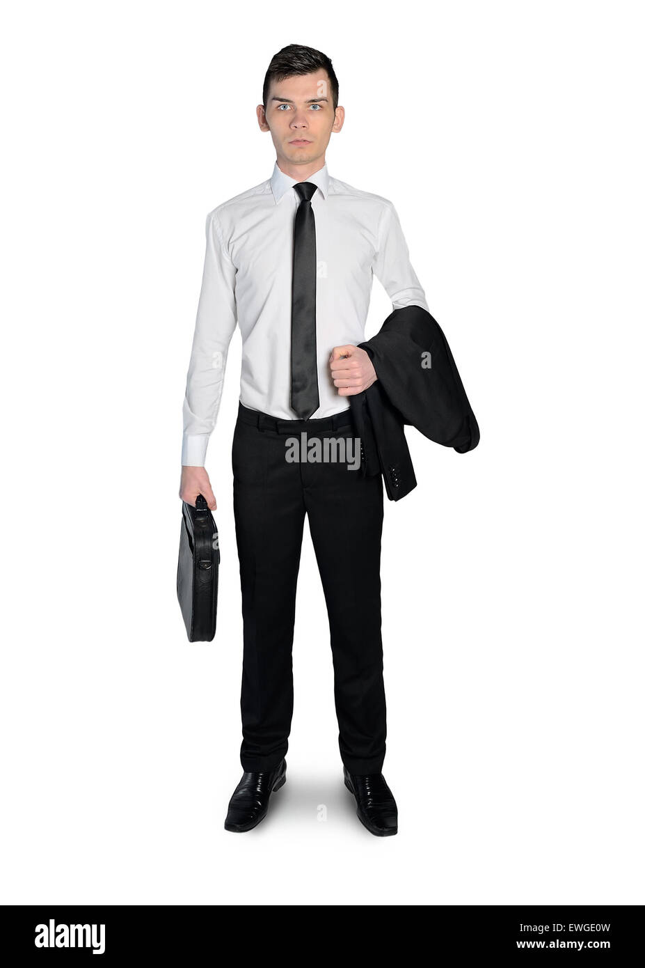 Isolated business man standing serious Stock Photo - Alamy