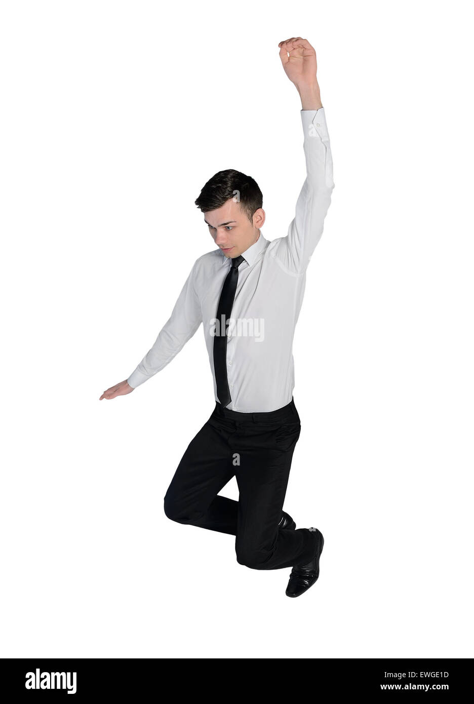 Isolated business man fall position Stock Photo - Alamy
