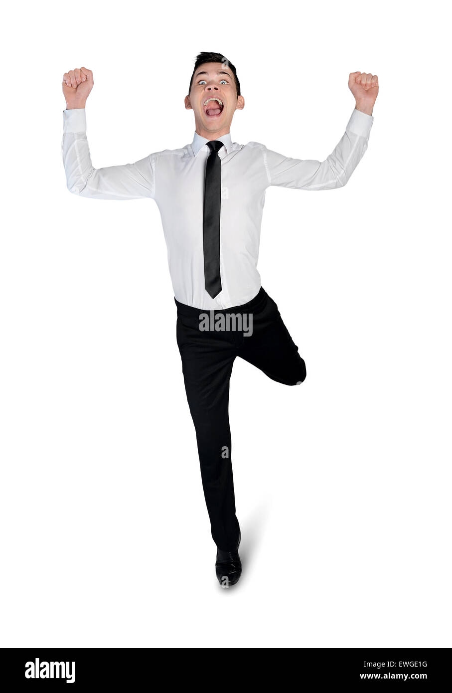 Running man raised arm hi-res stock photography and images - Alamy