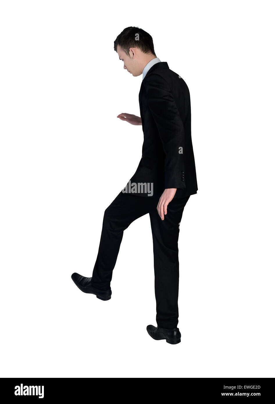 Isolated business man risk step Stock Photo - Alamy