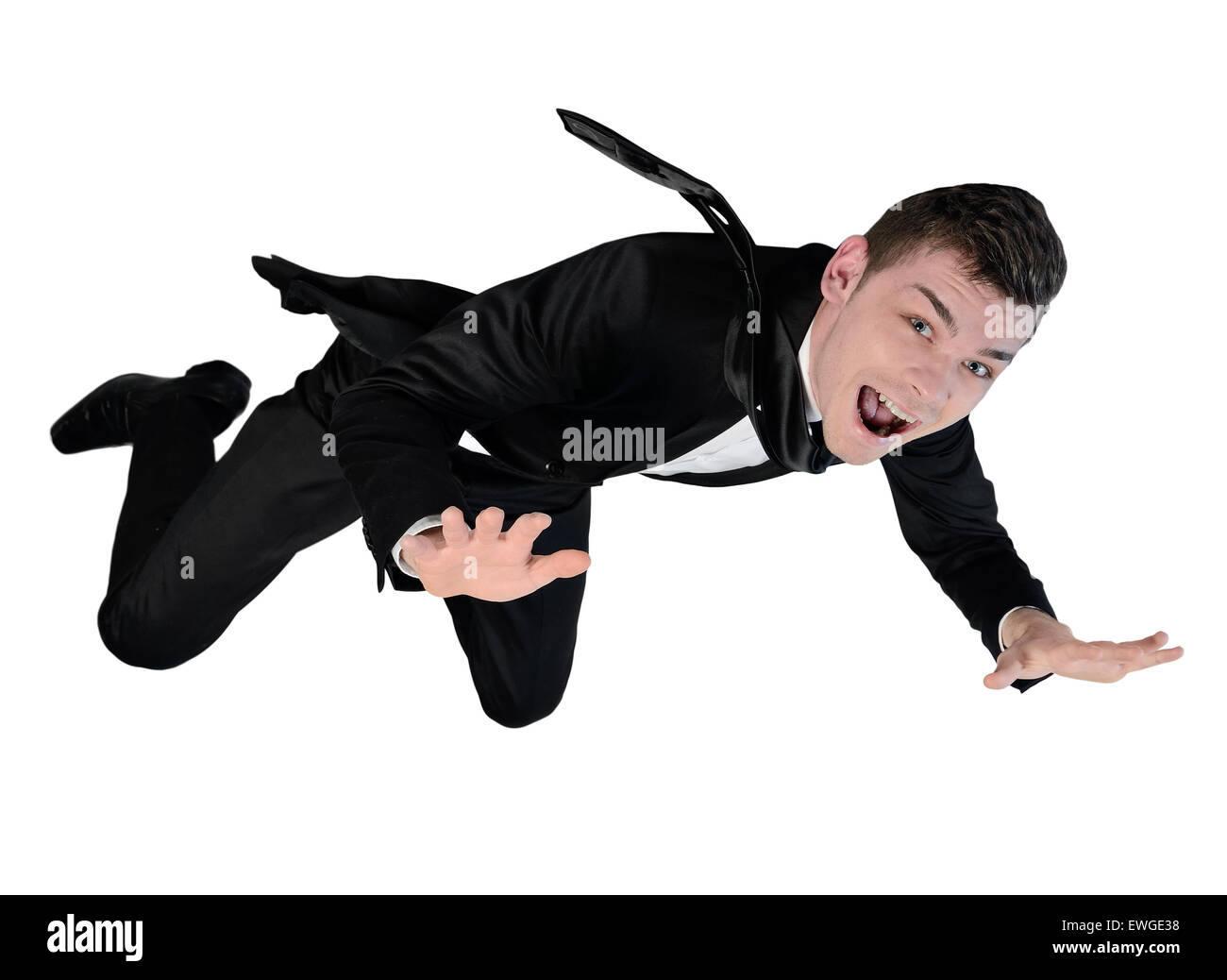 Isolated business man fly concept Stock Photo - Alamy