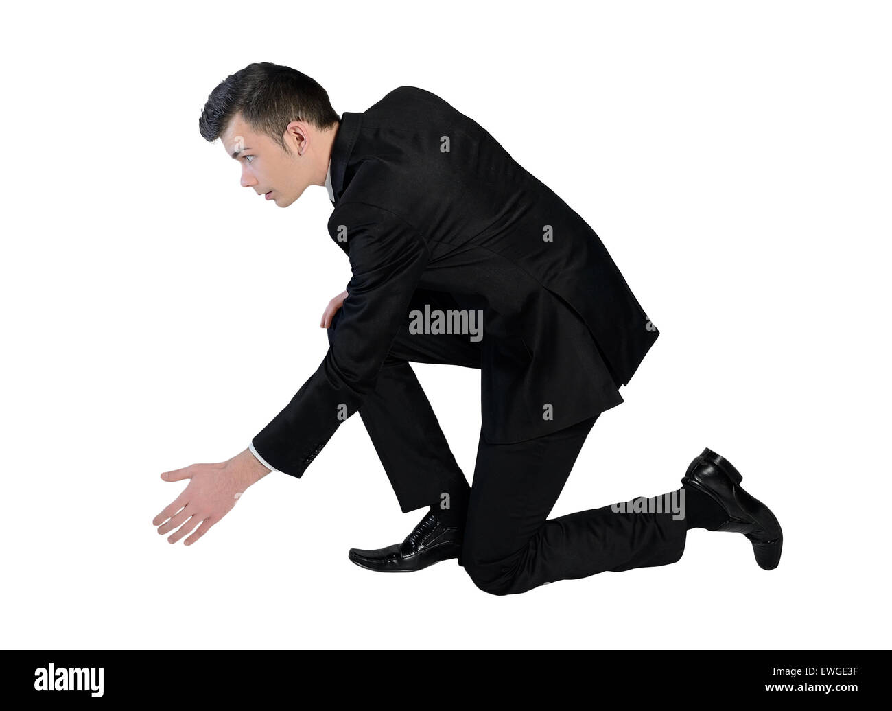 Isolated business man help hand Stock Photo - Alamy
