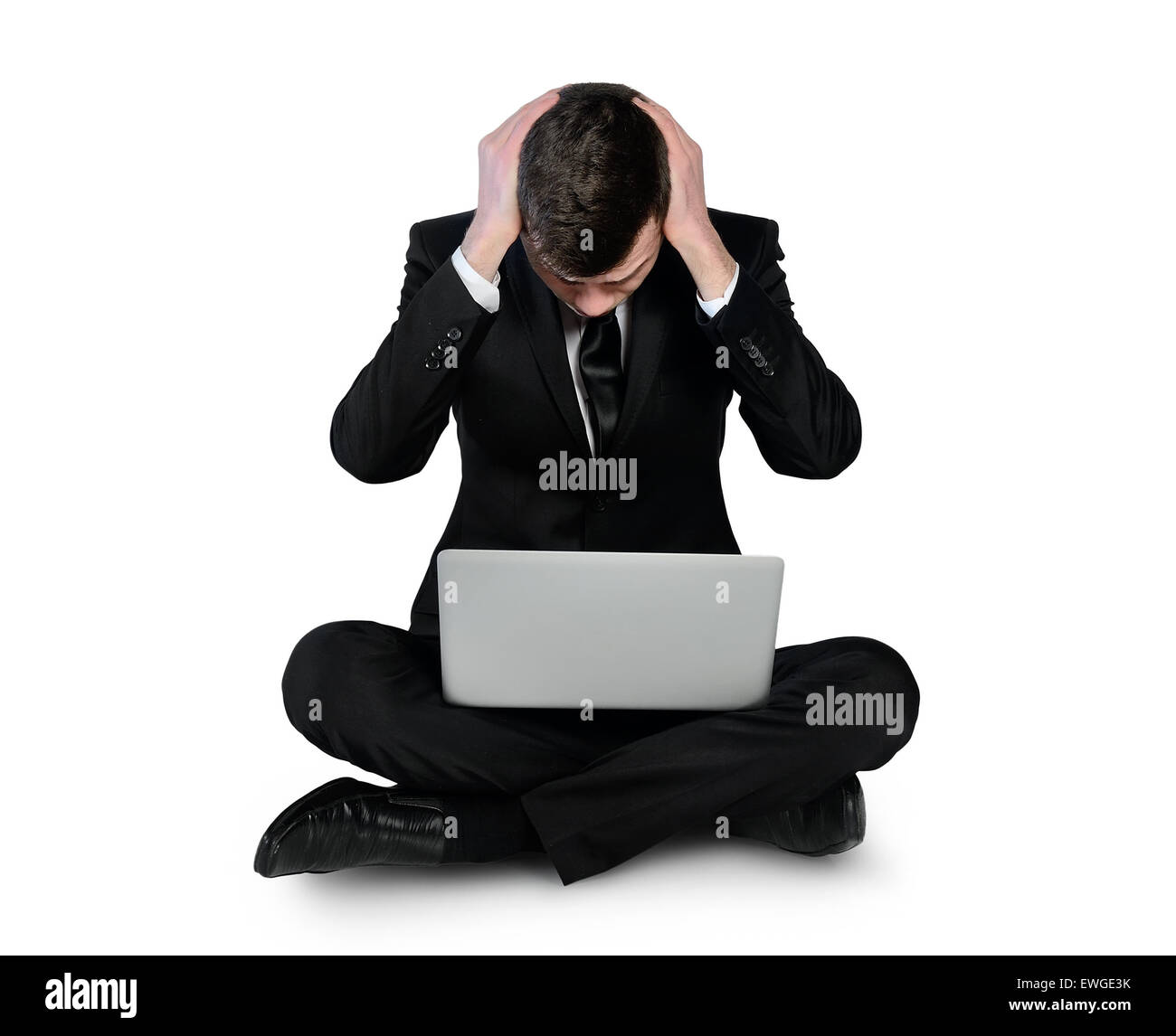 Isolated business man sad lay down Stock Photo - Alamy