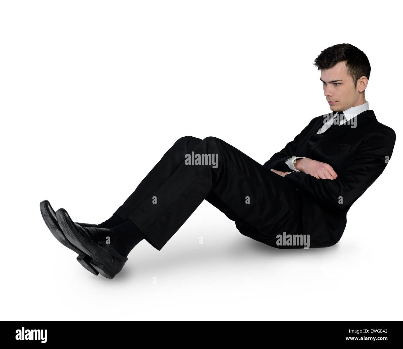 Isolated business man leaning floor Stock Photo - Alamy