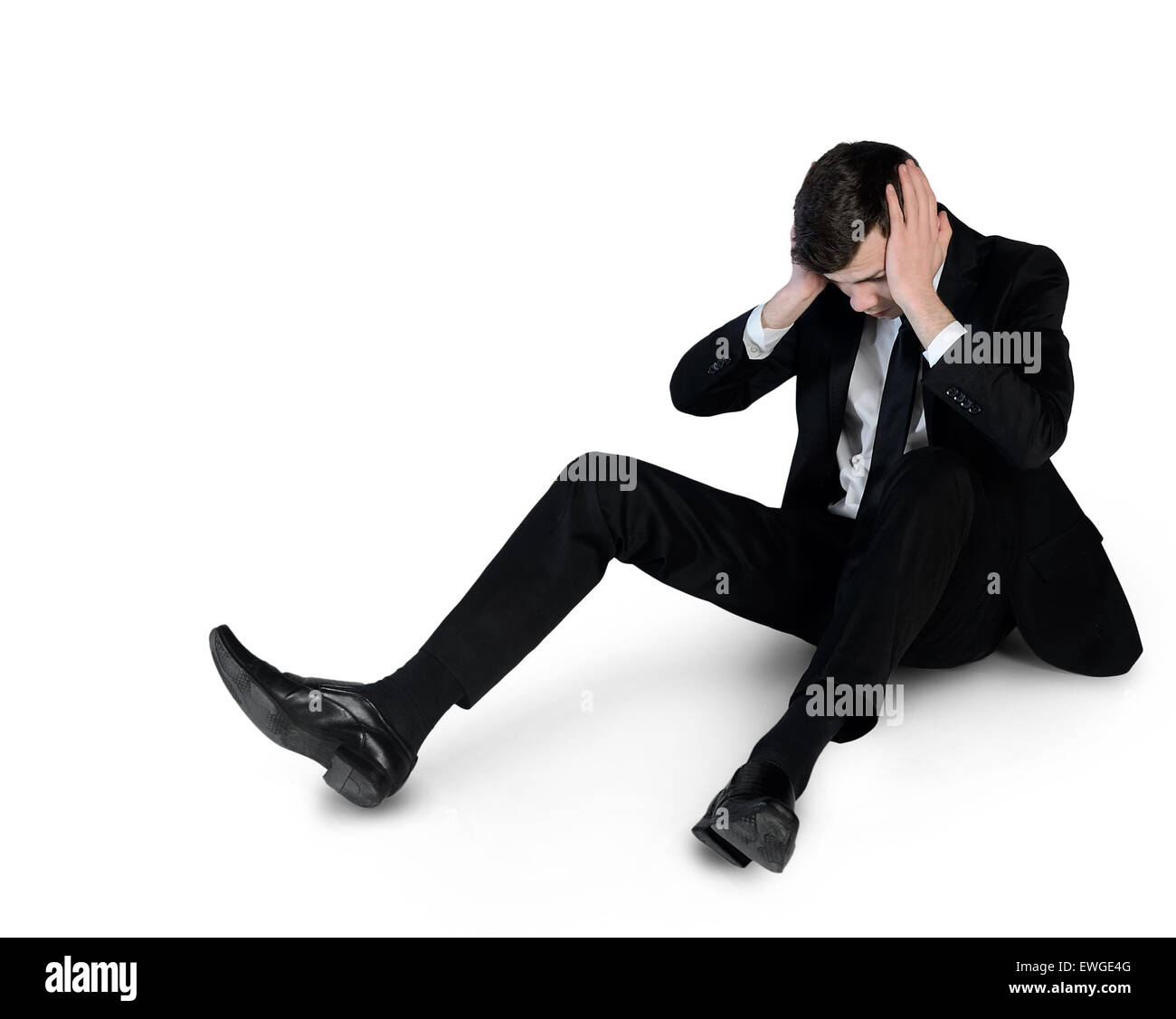 Isolated business man suffer on floor Stock Photo - Alamy