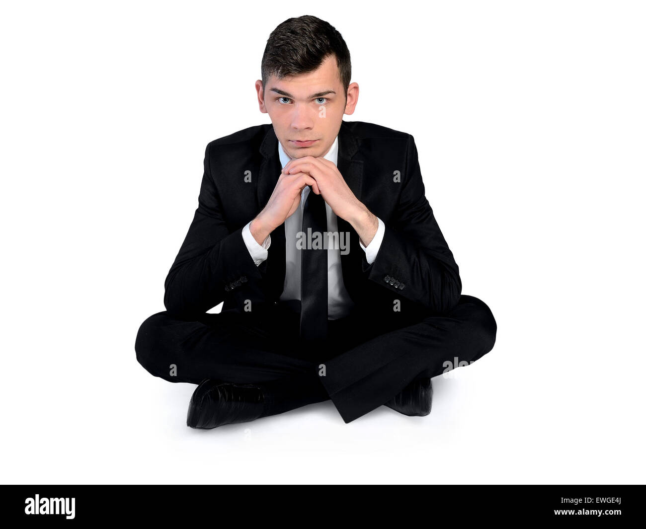 Isolated business man standing down Stock Photo - Alamy
