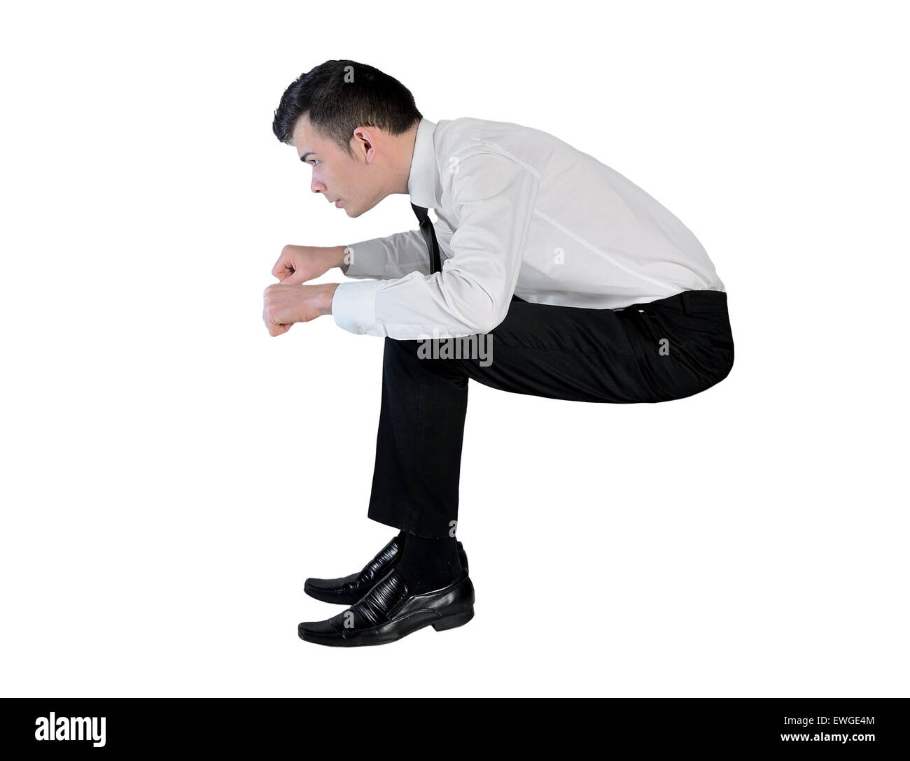 Isolated business man drive something Stock Photo - Alamy