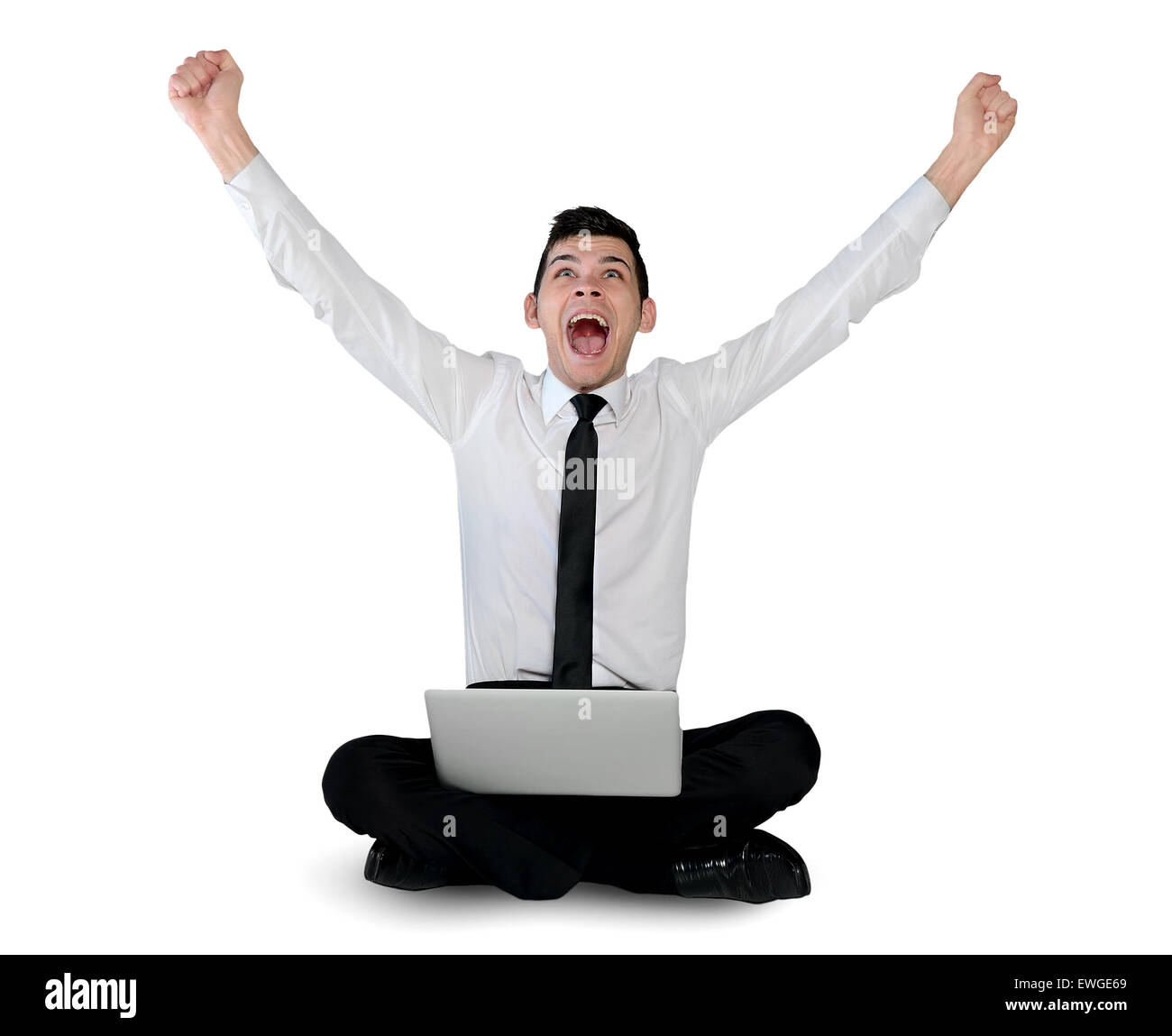 Joyful winner man celebrating Cut Out Stock Images & Pictures - Alamy
