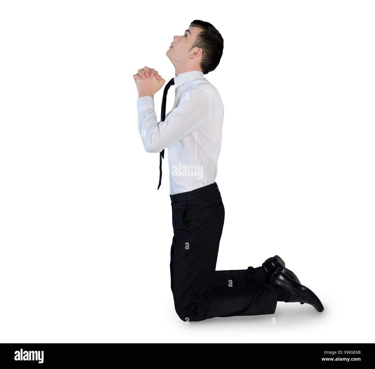 Isolated business man pray looking up Stock Photo - Alamy Isolated business man pray looking up Stock Photo - Alamy