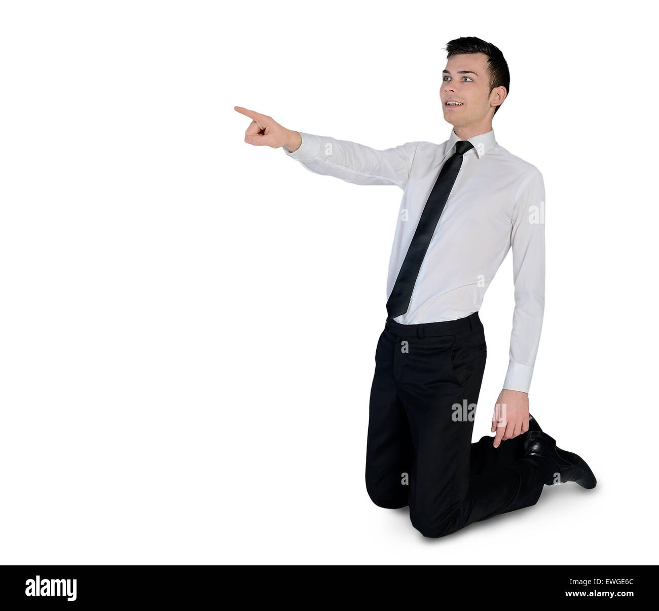 Excited man pointing finger Cut Out Stock Images & Pictures - Alamy