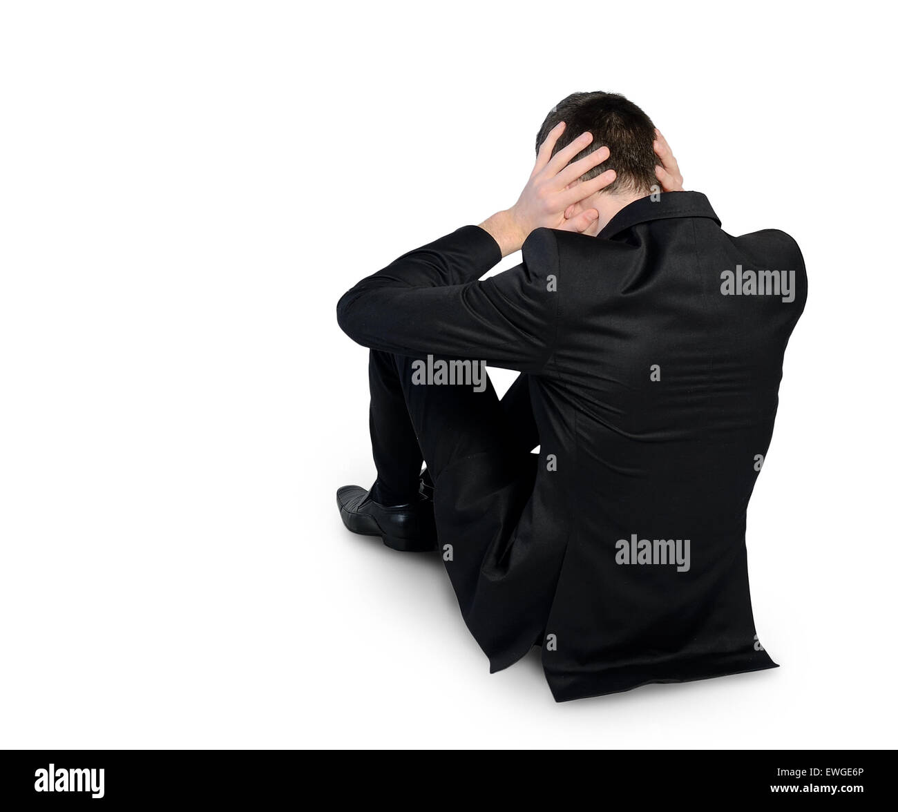 Isolated business man thinking solution Stock Photo - Alamy