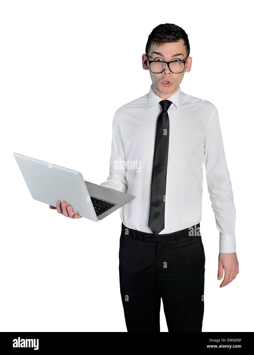 Laptop Business Man White Background Image