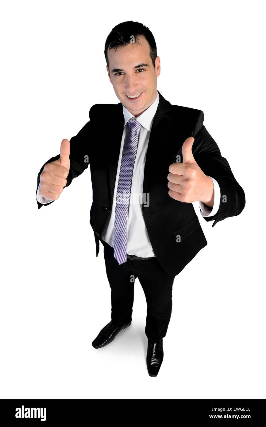 Isolated business man showing ok sign Stock Photo - Alamy