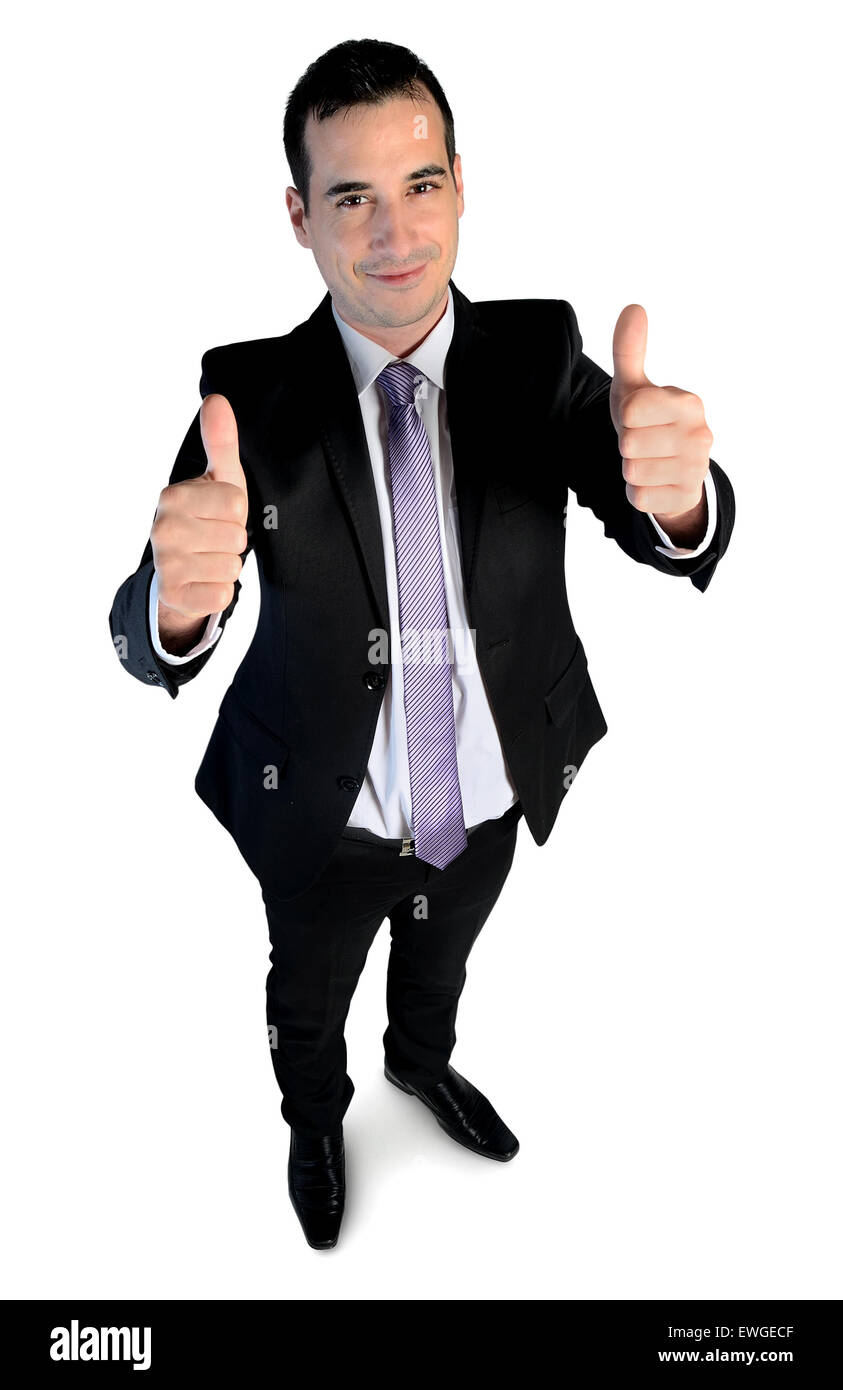 Isolated business man show ok sign Stock Photo - Alamy