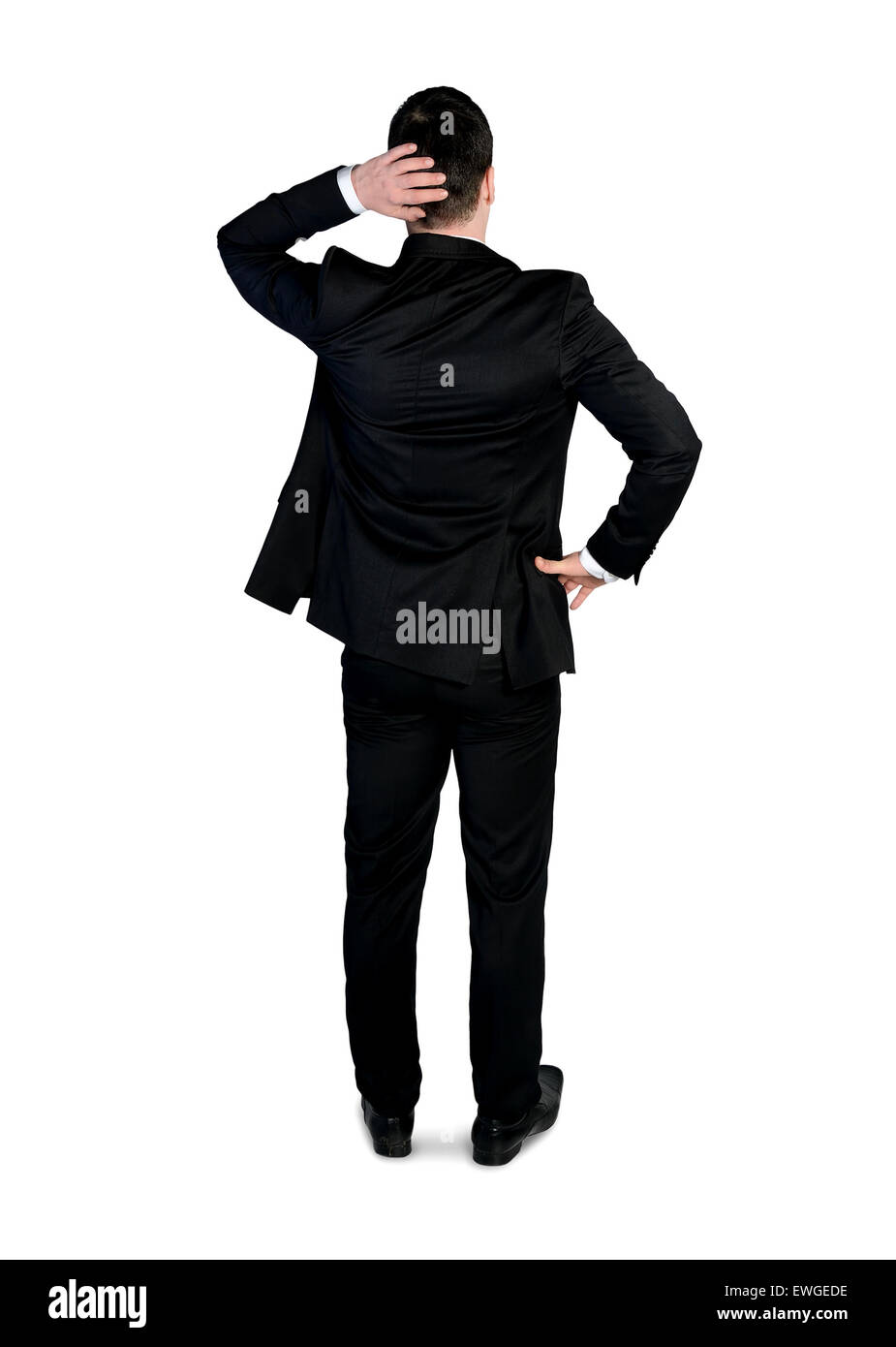 Isolated business man thinking solution Stock Photo - Alamy