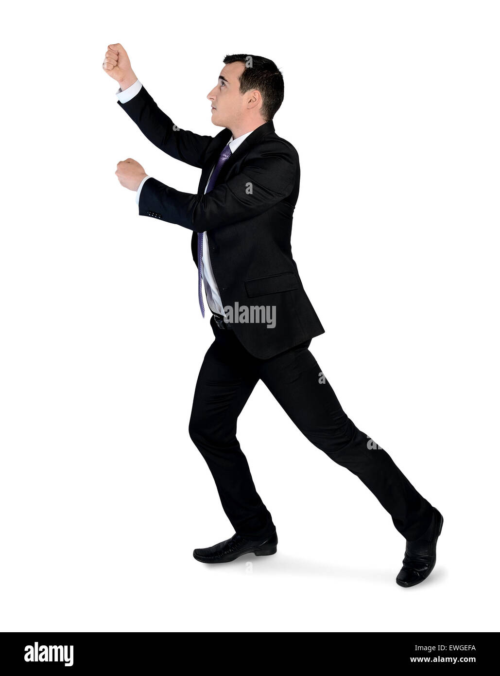 Isolated business man drag something Stock Photo - Alamy