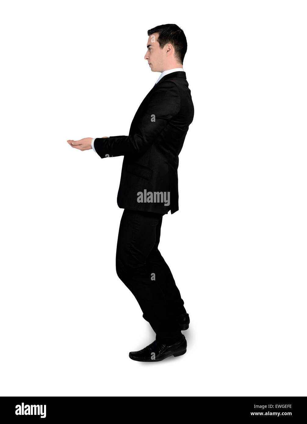Isolated business man carry something Stock Photo - Alamy