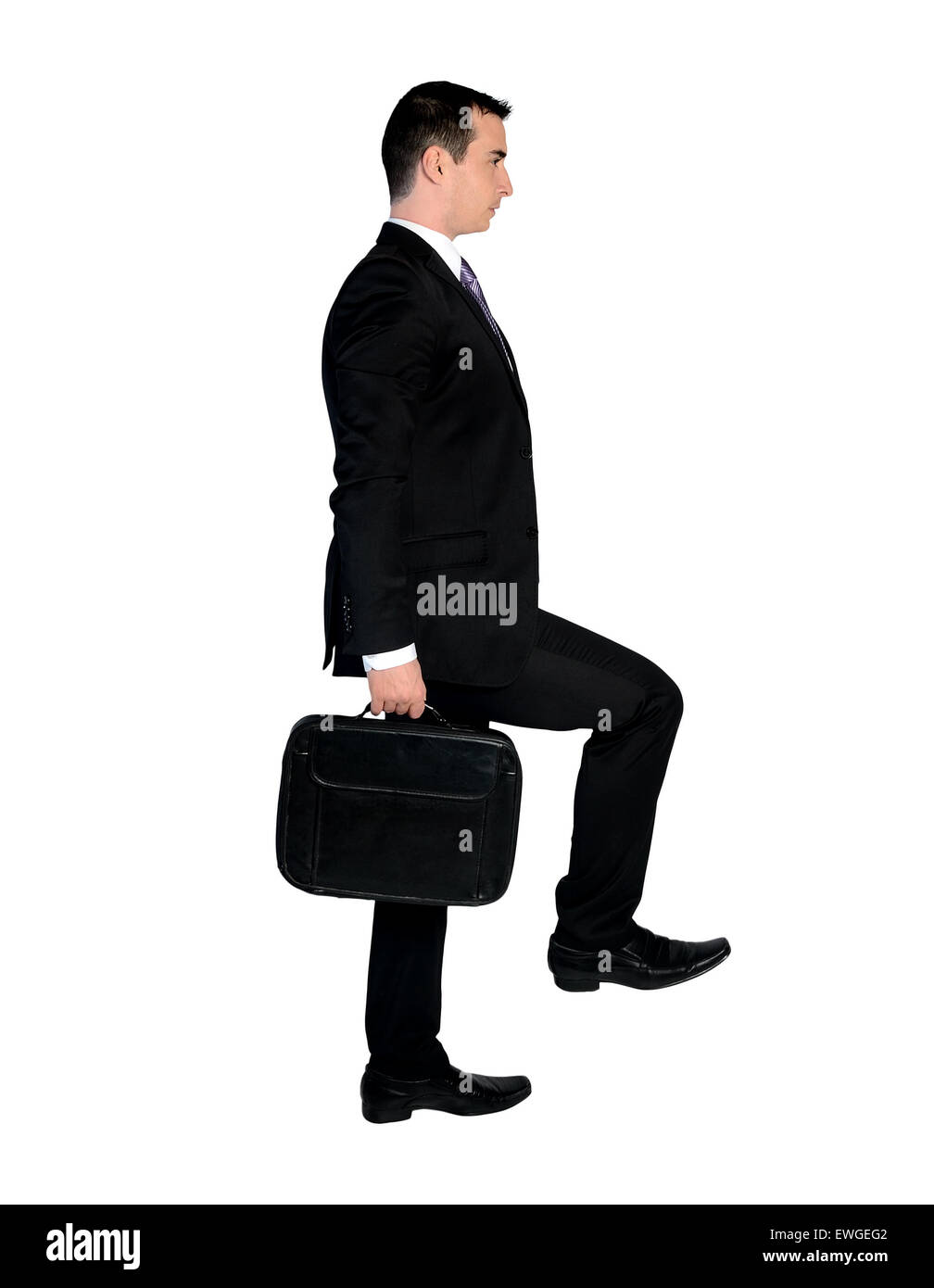 Isolated business man step up Stock Photo - Alamy