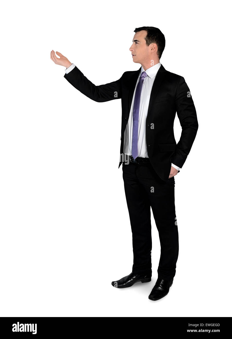 Isolated young man giving something hi-res stock photography and images ...