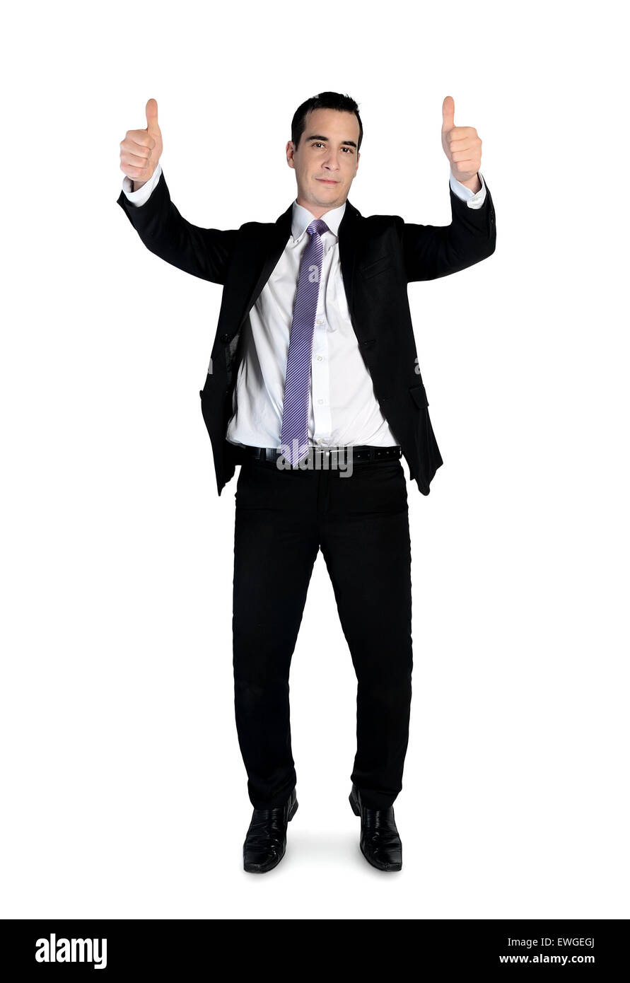 Isolated business man showing ok sign Stock Photo - Alamy
