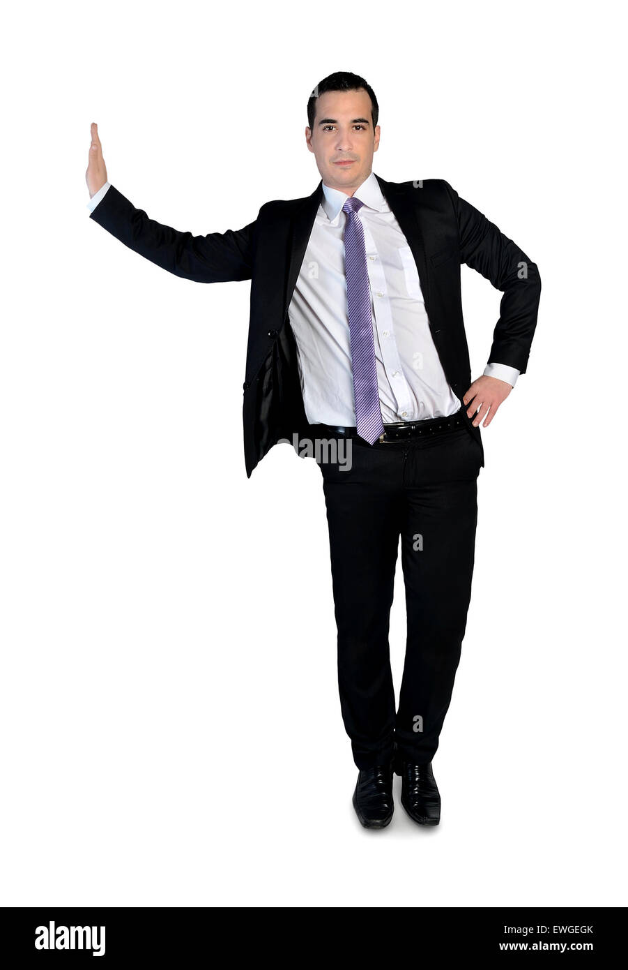 Isolated business man leaning on something Stock Photo - Alamy
