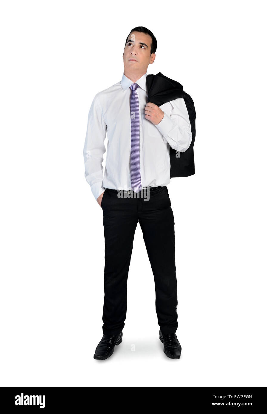 Isolated business man thinking solution Stock Photo - Alamy Isolated business man thinking solution Stock Photo - Alamy