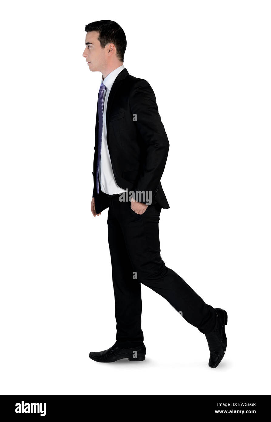 Man alone walking side view Cut Out Stock Images & Pictures - Alamy